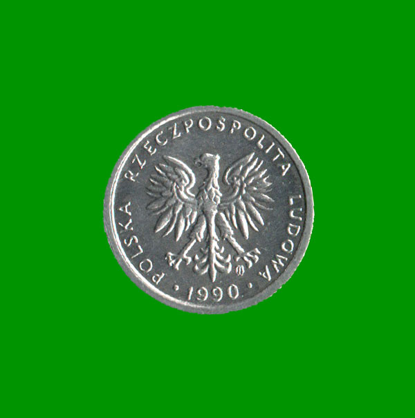 MONEDA DE POLONIA 1 ZLOTY, AÑO 1990, ESTADO NUEVA.- – Billetes Colección