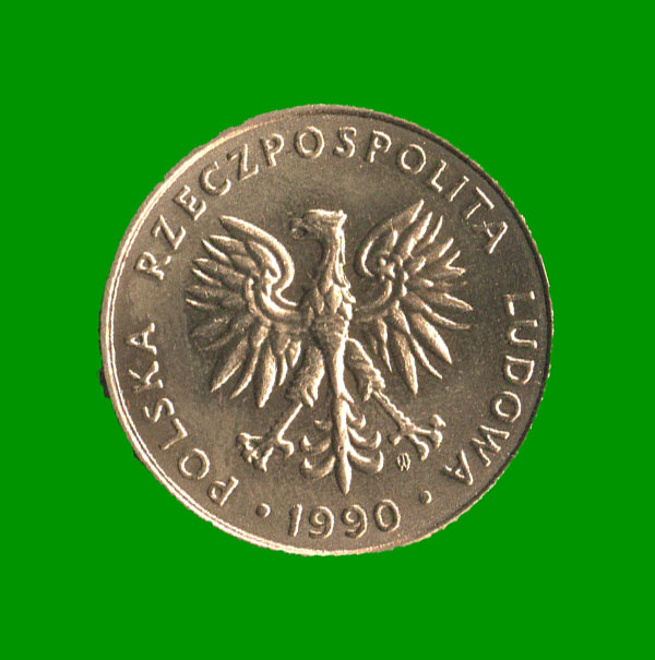 MONEDA DE POLONIA 10 ZLOTY, AÑO 1990, ESTADO USADA.- – Billetes Colección