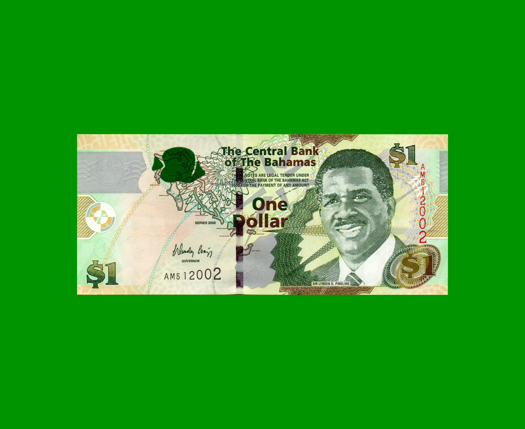 BILLETE DE BAHAMAS 1 DOLAR, PICK 71, AÑO 2008, ESTADO SIN CIRCULAR ...